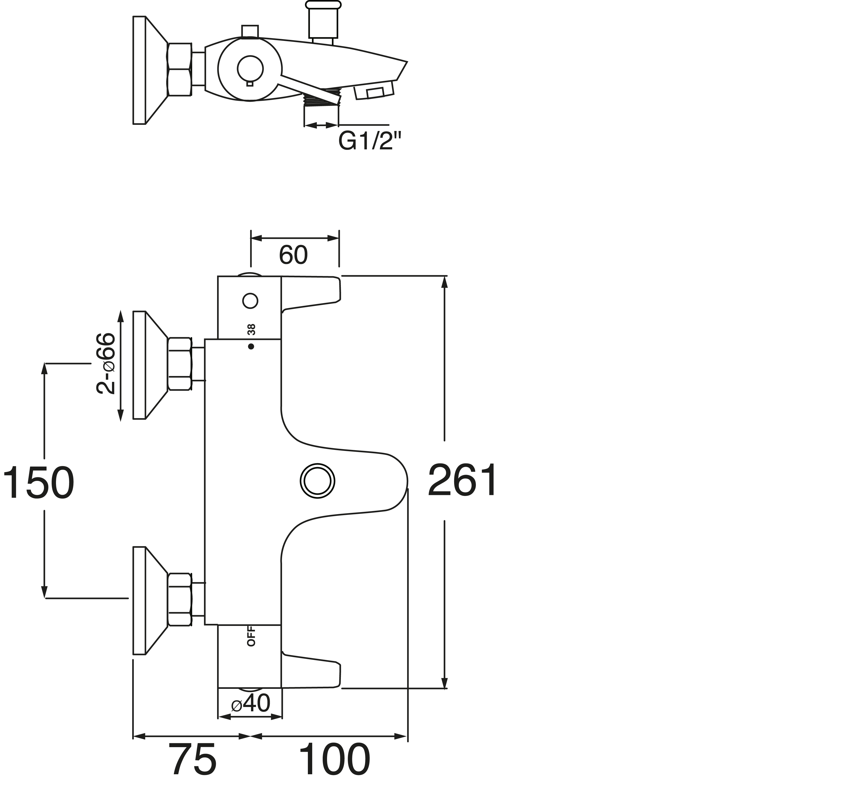 Avoca Thermostatic Wall Mounted Bath Shower Mixer | Methven UK